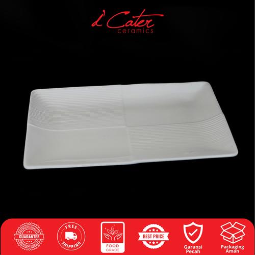 Jual Piring Saji Keramik K44 Ukuran 30 x 19 cm Piring Model Persegi ...