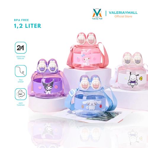 Promo Botol Sanrio Motif 1,2 Liter Dua Cara Minum Free Sticker Tali ...