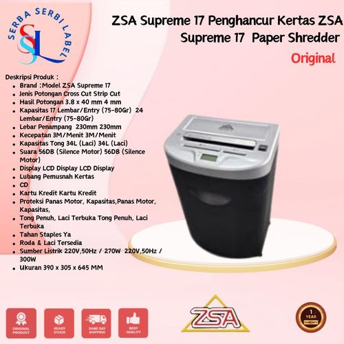 Jual ZSA Supreme 17/24 Penghancur Kertas ZSA Supreme 17 /24 Paper ...
