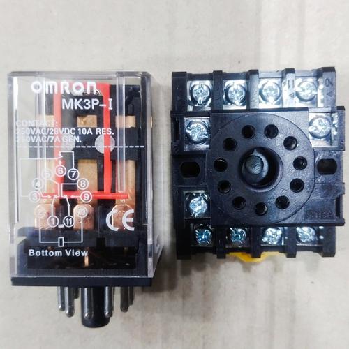 Jual relay Omron original mk3p 12vdc, 24vdc,220vac 11kaki 10A set ...