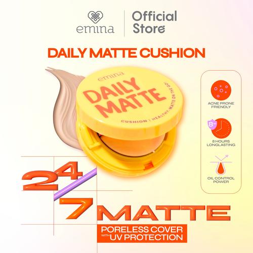 Jual NEW! Emina Daily Matte Cushion 15 g - Cushion Matte Finish Tahan 8 ...
