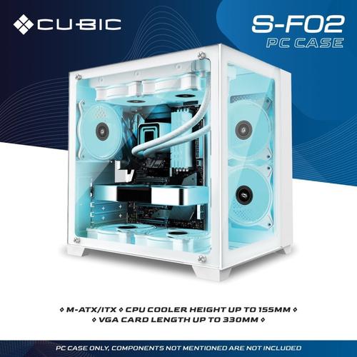 Jual CASING CUBIC S-F02 - Tempered Glass m-ATX Gaming Case - WHITE ...