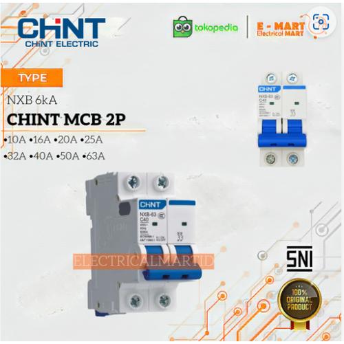 Promo CHINT MCB 2 Phase 10A 16A 20A 25A 32A 40A 50A 63A SNI NXB 6kA 2P - 10A - Kota Surabaya ...