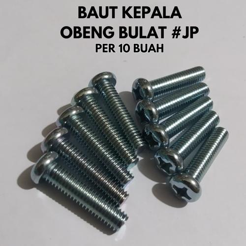 Jual Per 10 buah Baut JP M 4 X 8 mm Bolt Kepala Obeng Plus Bulat Galvanis Pengencang Elektronik ...