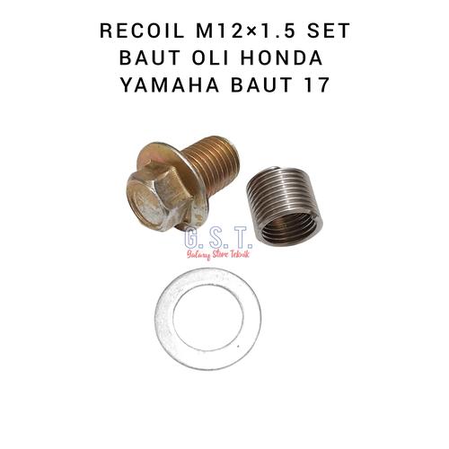 Jual Recoil Helicoil Set Baut Oli Honda Yamaha M12×1.5 Baut 17 ...