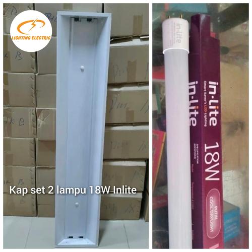 Jual Kap Lampu TKI 2x18W inlite set 2 bohlam Led Inlite kuning ...
