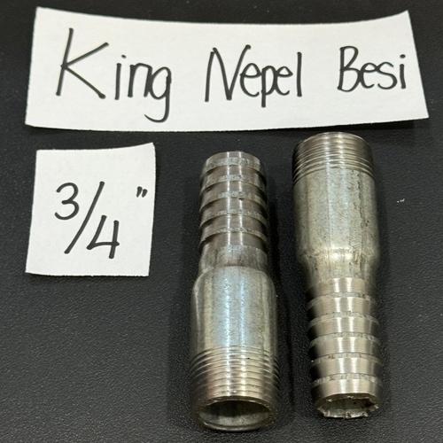 Jual (Harga 1buah) King nepple besi galvanis 3/4” inci sambung selang ...