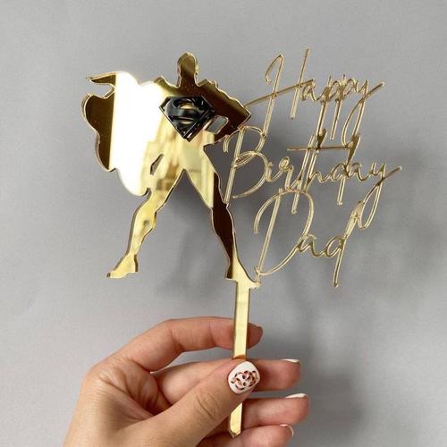 Jual TOPPER HAPPY BIRTHDAY DAD/TOPPER DAD SUPERHERO/TOPPER HBD DAD ...
