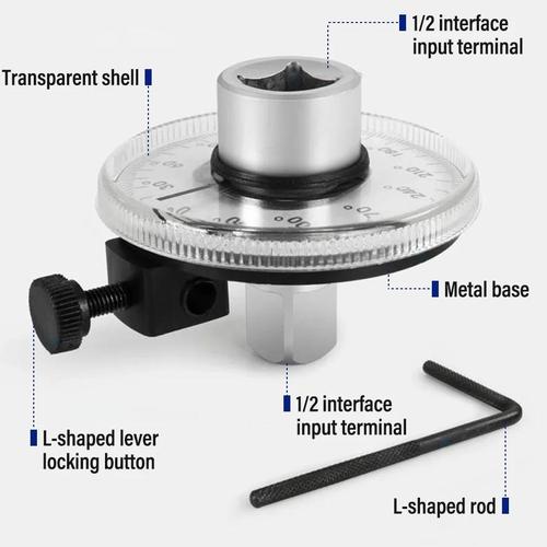 Jual 1/2 Inch Torque Wrench Angle Gauge 360° Adjustable Drive Torque ...