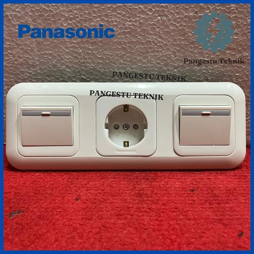Jual Panasonic Stop Kontak + Double Saklar Besar Wide Series ...