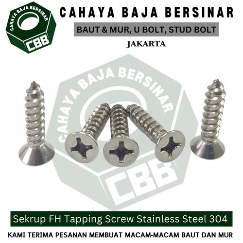 Jual Sekrup FH Tapping Screw Stainless Steel 304 M3 (#04) - M3 (#04) x 9.5 - Jakarta Barat ...