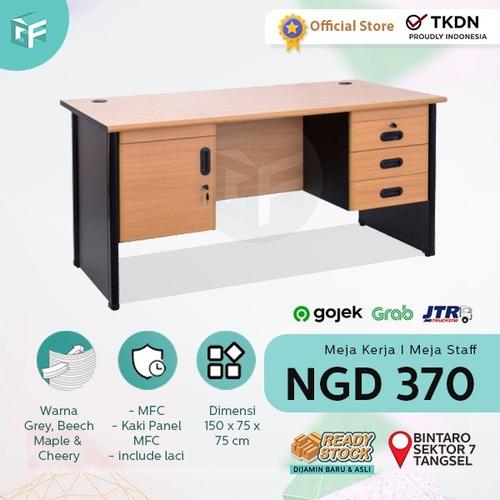 Promo Meja Kerja Kantor Staff Modern Minimalis Glory NGD 370 (LK) Cicil ...