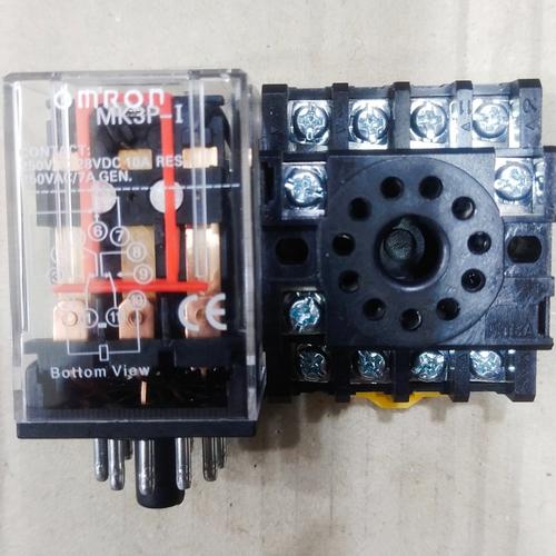 Jual relay Omron original mk3p 24vdc 11kaki 10A set socket/relay Omron ...