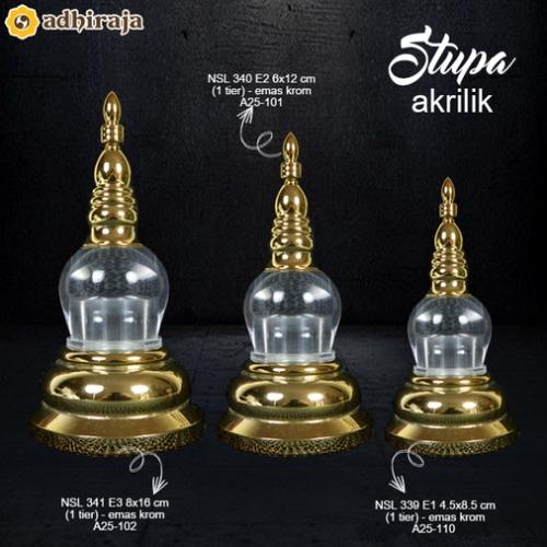 Jual Tempat Simpan Relik Stupa Akrilik NSL emas krom (1 tier) all ...