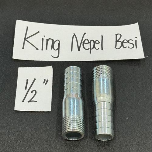 Jual (Harga 1buah) King nepple besi galvanis 1/2” inci sambung selang ...