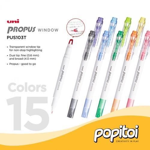 Jual UNI Propus Window Highlighter (5 Colors Set) Light Basic Smoke ...