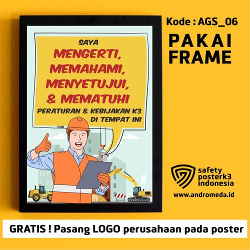 Jual Safety Poster Slogan K3 Saya Mengerti, Memahami, Menyetujui dan ...