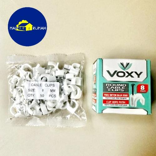 Jual (1kotak 50biji) KLEM KABEL 5 6 7 8 9 10 mm Clem Putih Plastik Paku ...