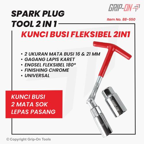 Jual GRIP-ON T SOCKET SPARK PLUG TOOL KUNCI BUSI SOK T FLEKSIBEL 2 IN 1 ...