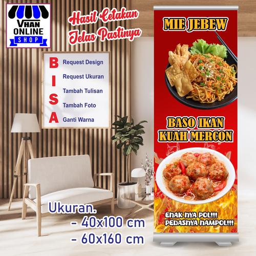 Jual Banner Spanduk MMT Jualan Mie Jebew dan Bakso Ikan Kuah Mercon ...