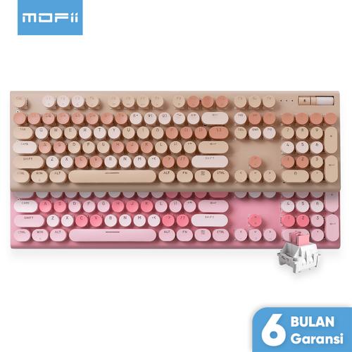 Promo MOFii Mechanical Keyboard Wired LED Light Pink Switch G5 - Krem ...