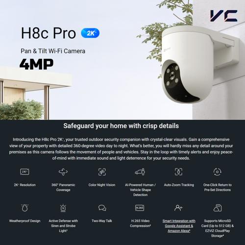 Jual EZVIZ H8C 4MP 2K Outdoor IP Camera Pan & Tilt 360 CCTV Wifi IPCAM ...