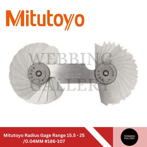 Jual Radius Gage Mitutoyo Range 15.5 - 25 / 0.04mm 186-107 Original ...