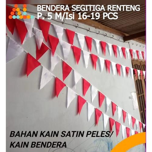 Jual Bendera Hias Festival Kain Segitiga Merah Putih Warna Warni - Merah putih, Satin - Kota ...