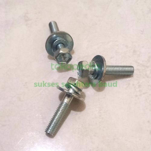 Promo baut m6x27 kunci 10 dobel ring per dan ring pelat lebar putih ...