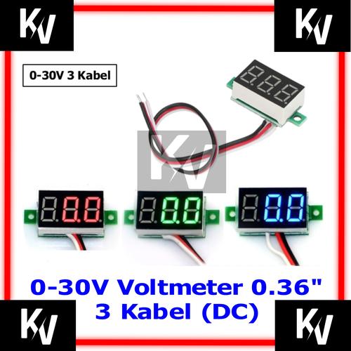 Jual Voltmeter DC 0V - 30V Mini Volmeter 0.36" Digital Volt Meter 3 ...