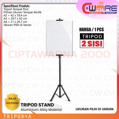 Jual Tripod Stand Poster Banner Display Tiang Iklan Barcode Akrilik ...