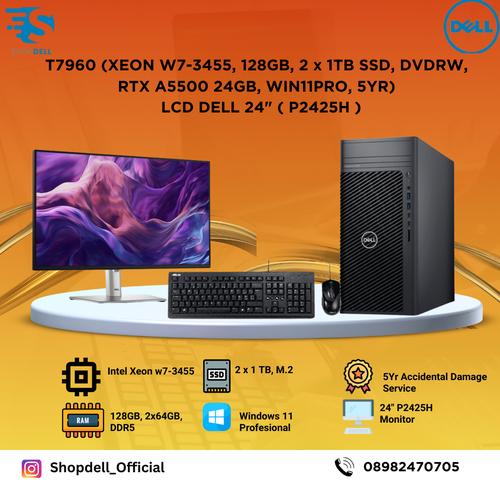 Jual T7960 XEON W7-3455, 128GB, 2 x 1TB SSD, DVDRW, RTX A5500 24GB ...