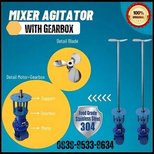 Jual Agitator Mixer chemical kimia ss304 1.5kw 2 HP 380V whith Gear Box ...