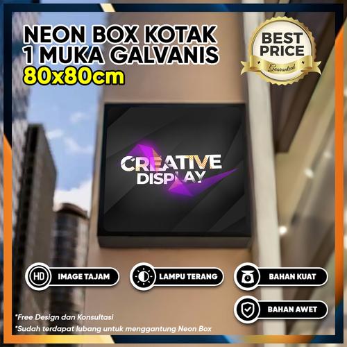 Jual Lampu Neon Box Kotak 80x80cm 1 Sisi Galvanis Besi Tinggal Pasang ...