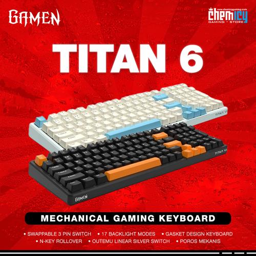 Jual Gamen Titan VI / 6 Gasket RGB Mechanical Gaming Keyboard - Putih ...