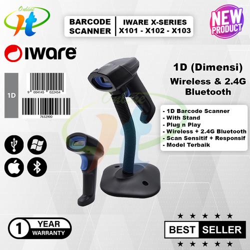Promo Barcode Scanner Iware X-Series Usb Bluetooth Wireless 1D/2D ...