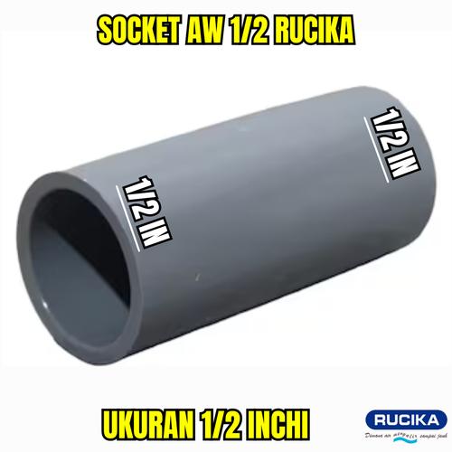 Jual Socket Pipa Penyambung AW Ukuran 1/2 Inchi PVC Paralon Saluran Air ...