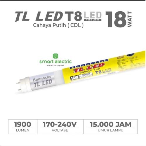 Jual Hannochs Lampu TL LED T8 18 Watt Tube Light Panjang Neon Terang ...
