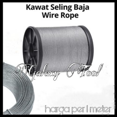 Jual kawat Seling baja Galvanis Tali Sling baja Full baja 2 3 4 5 6 8 10 mm - 1,5 mm - Jakarta ...
