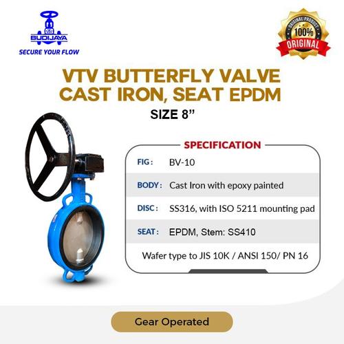 Jual Butterfly Valve Cast Iron VTV, Seat EPDM, Size 8 Inch - Kota Medan ...