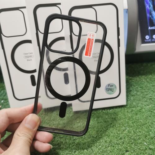 Jual Iphone 13 Pro Clear Case List Hitam Magsafe magnetic wireless ...