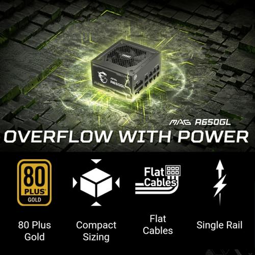 Jual Powersupply MSI MAG A650GL 650W 80 Plus Gold | MSI MAG A750GL ...