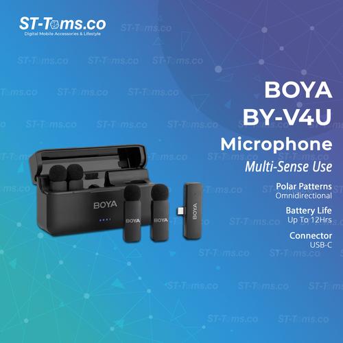 Promo Boya BY-V4U 2.4GHz Wireless Clip-on Microphone 4 Transmitters Ultracompact Wireless ...