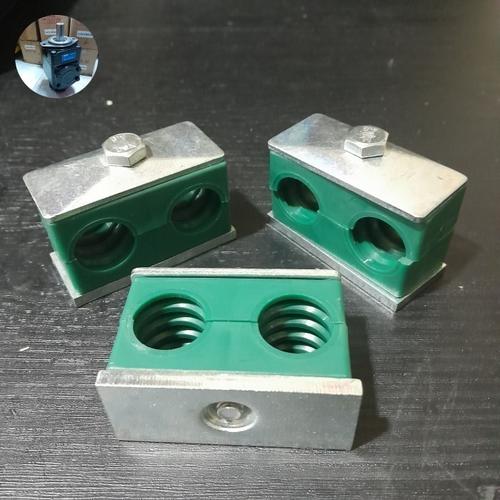 Jual KLEM PIPA TUBING 33,7MM DOUBLE HOLE CLAMP PIPE DOUBLE HOLE PLATE ...