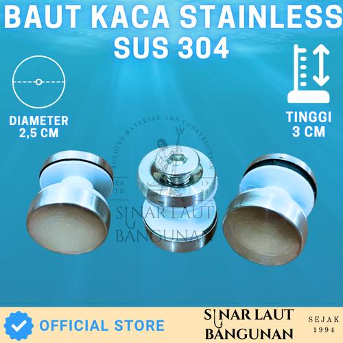 Jual BAUT KACA STAINLESS 304 BAUT PENJEPIT KACA TIANG RAILING - Jakarta ...