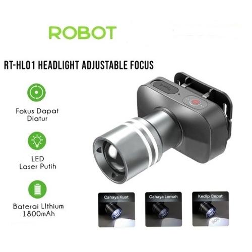 Jual ROBOT Head Light RT-HL01 Adjustable Focus Rechargeable Lampu ...