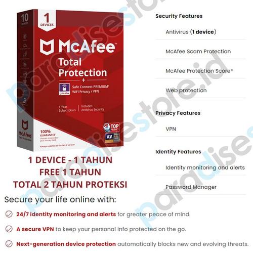Jual Antivirus McAfee Total Protection 1 User / 1 Device - Jakarta ...