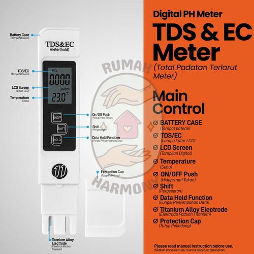 Jual TDS Dan EC Meter Alat Pengukur Pada Hidroponik Tds & EC Meter - Kota Surabaya - lingga jaya ...