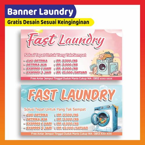 Jual Cetak Banner Spanduk Laundry ukuran 200x100 - gambar 4 - Kota ...