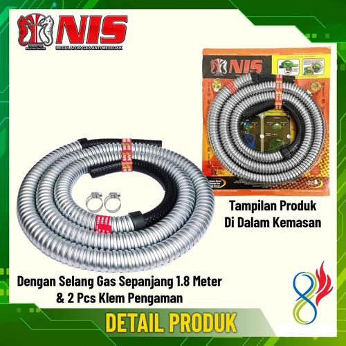 Jual SELANG GAS SELONGSONG BESI SPIRAL NIS LAPIS BAJA 5 LAPIS 1,8 METER ...